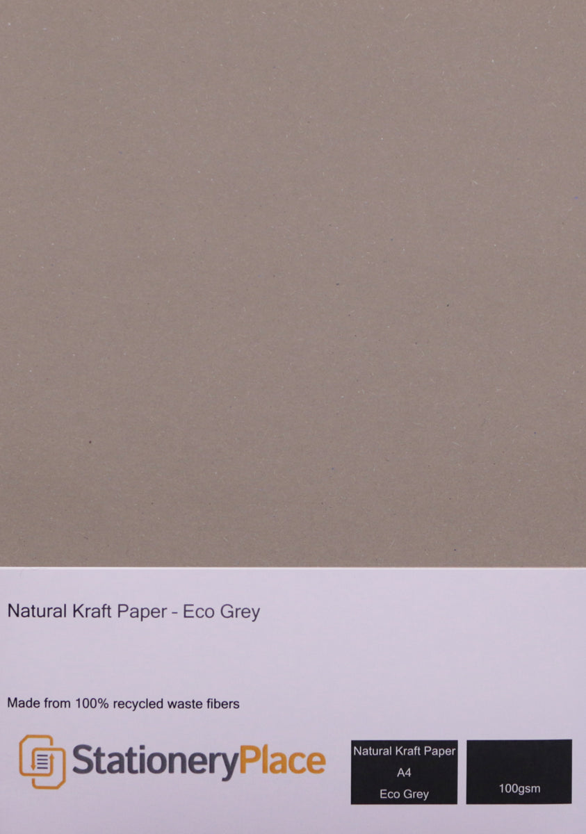 A4 Kraft Paper Eco White & Eco Grey 100gsm 100% Recycled 1 sheet to 10