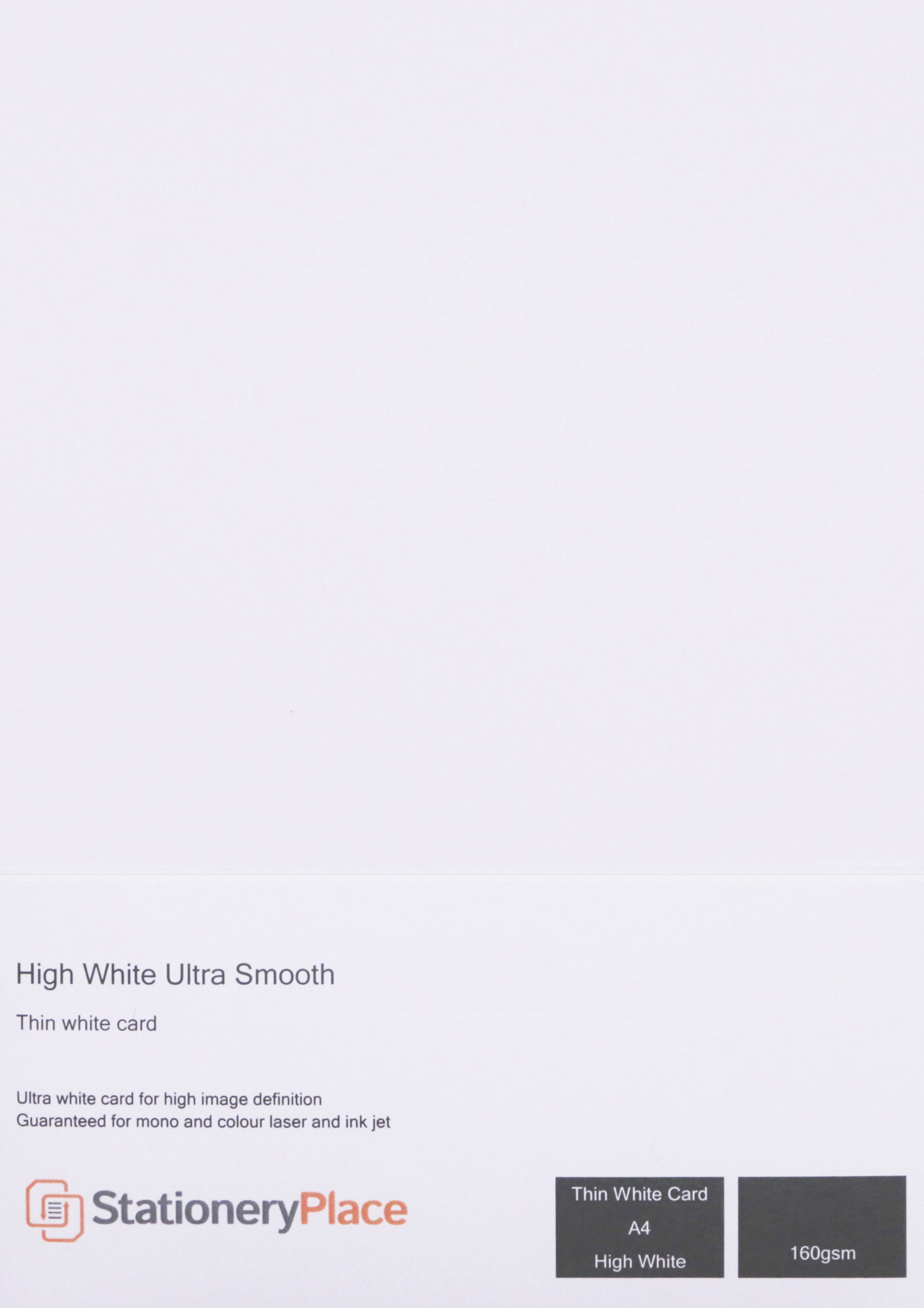 Thin White Card By Rey Text & Graphics A4 160gsm Copier Laser Ink Jet