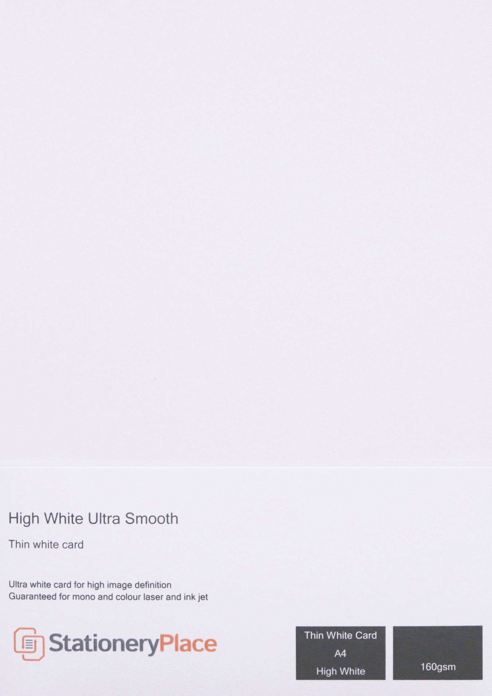 Thin White Card By Rey Text & Graphics A4 160gsm Copier Laser Ink Jet