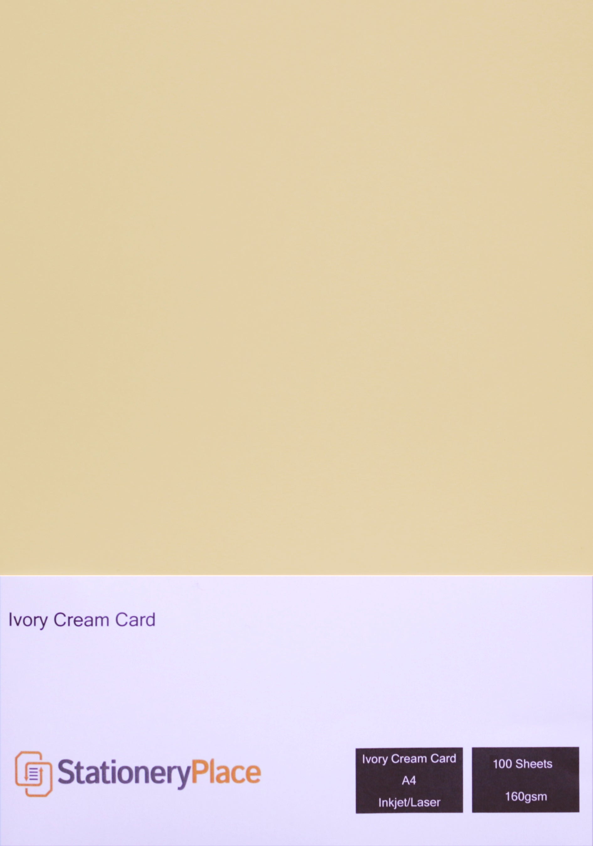 Ivory / Cream Thin Card 160 GSM A4 100 Sheet Pack