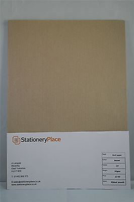 Ribbed Buff Brown Kraft Paper 90 GSM A4 & A5 Pack sizes 20 sheets to 1